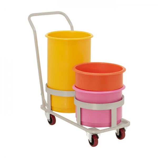 Stainless Steel Double Bin Trolley Dolly with Handle – AB Handling ...