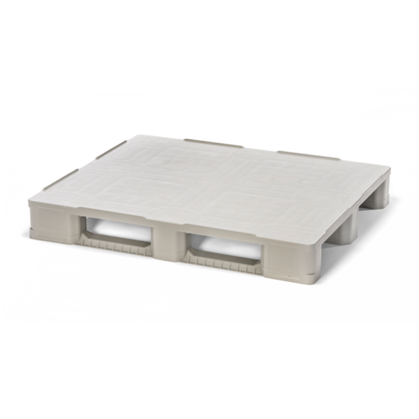 Plastic Pallet - 1200x1000x160mm - Recycled PP, Closed Deck, 3 Skids ...