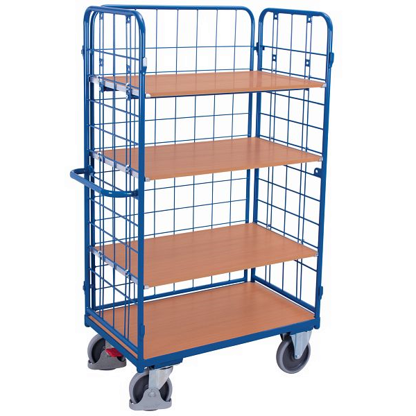 3-Sided Shelved Trolley - 1390x825x1820mm - 500kg Capacity – AB ...