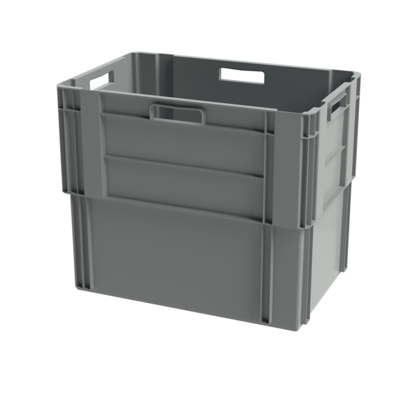 Grey Stack and Nest Box – 600x400x500mm – 95 Litres – Nestable Heavy-D ...