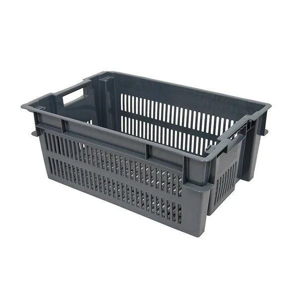 Stack and Nest Tray – 600x400x230mm – 33 Litres – Perforated Plastic T ...