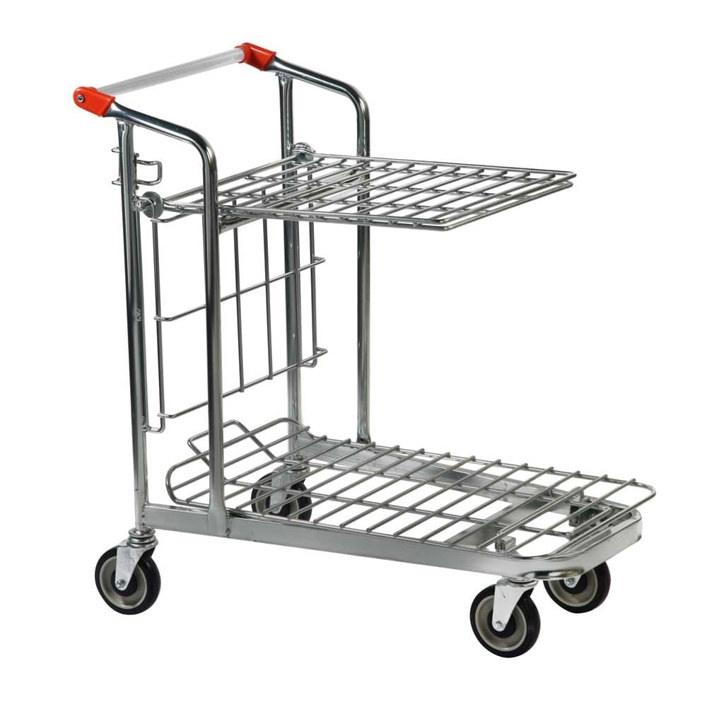 Nestable Stock Trolley with Folding Shelf – AB Handling & Packaging