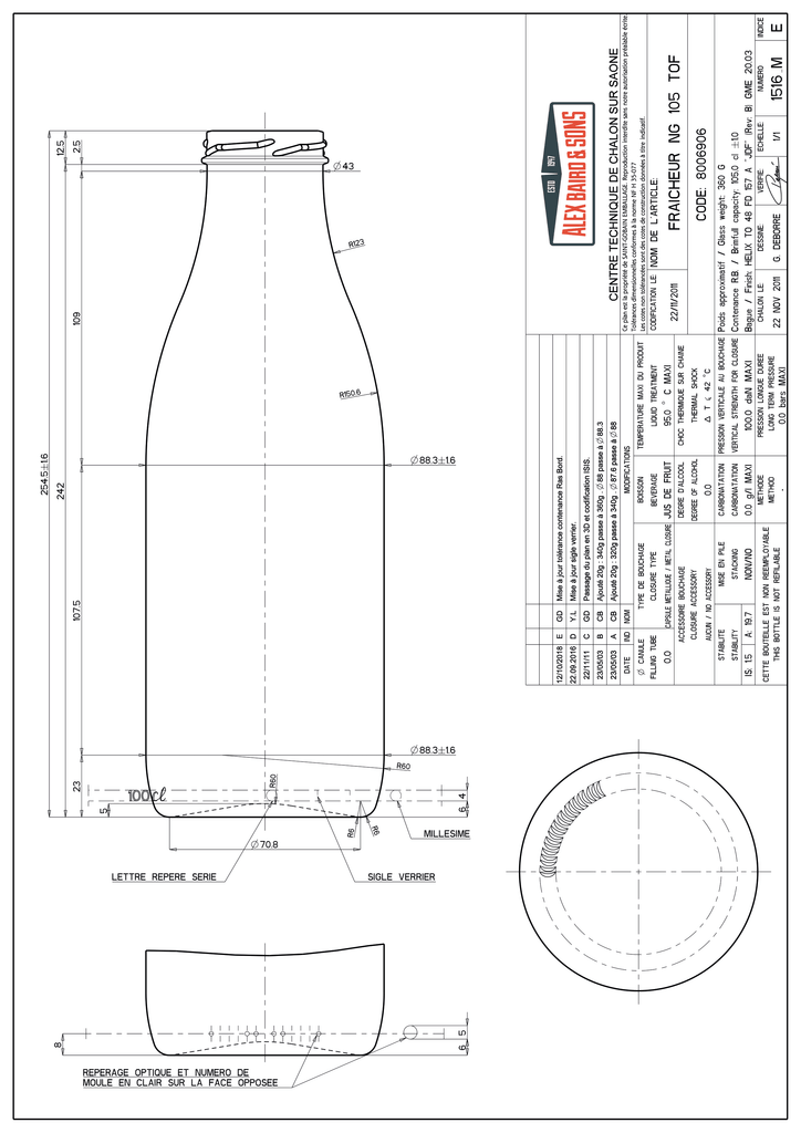 1 Litre Screw Neck Milk Bottles | Glass Bottles – Alex Baird Handling